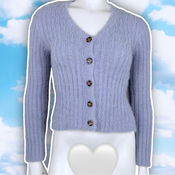 Tilly's | Shirts & Tops | Tillys White Fawn Ribbed Fuzzy Cardigan ...